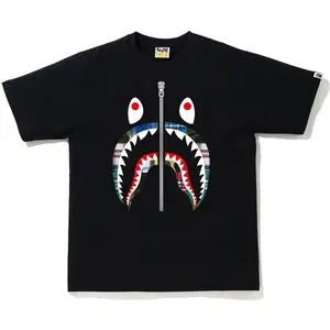 A BATHING APE Patchwork Shark T-shirt - Black