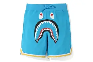 A BATHING APE Shark Basketball Sweat Shorts - Sax