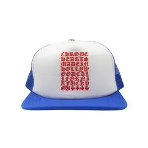 Chrome Hearts Eyechart Trucker Hat - Blue/white/red