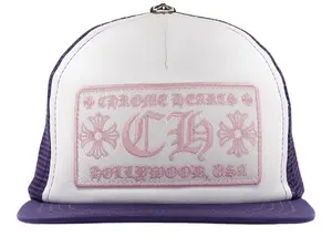 Chrome Hearts Ch Hollywood Trucker Hat - Purple/white/pink
