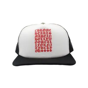 Chrome Hearts Eyechart Trucker Hat - Black/white/red