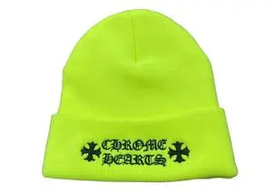 Chrome Hearts Logo Beanie - Neon Yellow