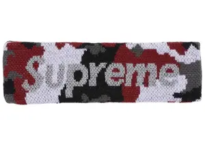 Supreme New Era Reflective Logo Headband - Red Camo