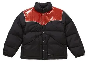 Supreme Glitter Yoke Down Puffer Jacket - Black