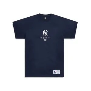 Kith For Major League Baseball New York Yankees Icon Script Box Tee Shirt Navy