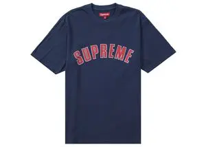Supreme Cracked Arc Short Sleeve Top Blue - Navy Blue