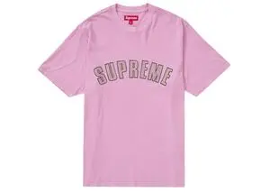 Supreme Cracked Arc Short Sleeve Top - Pink