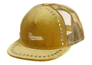 Supreme Studded Velvet Mesh Back 5-Panel Hat Tan