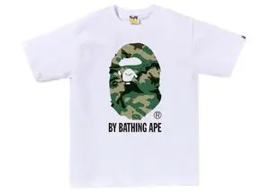 A BATHING APE Woodland Camo Bathing Ape Tee Shirt - White