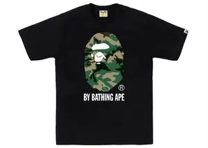 A BATHING APE Woodland Camo Bathing Ape Tee Shirt - Black