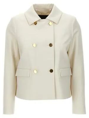 Kiton Cropped Double-Breasted Jacket - White