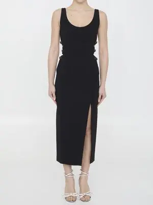 Self-Portrait Crepe Bow Midi Dress In Black - 58% Off | Editorialist