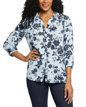 NYDJ Pintuck Blouse - Blue