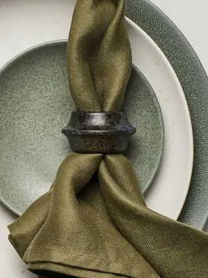 L'Objet Terra Porcelain Napkin Rings - Grey