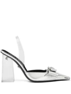 Versace Medusa Head Metallic Leather Pumps
