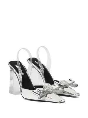 Versace Medusa Head Metallic Leather Pumps