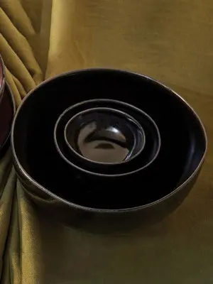 L'Objet Terra Porcelain Salad Bowl - Black