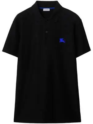 Burberry Ekd-embroidered Polo Shirt - Black