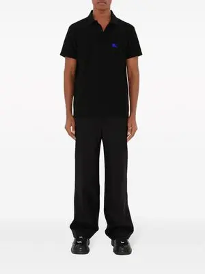 Burberry Ekd-embroidered Polo Shirt - Black