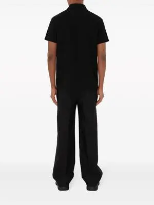 Burberry Ekd-embroidered Polo Shirt - Black