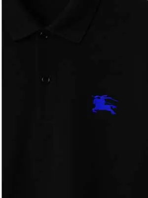 Burberry Ekd-embroidered Polo Shirt - Black