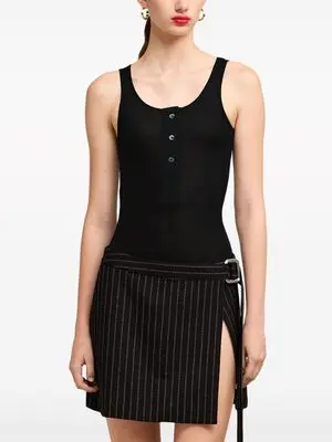 AMI Paris Ribbed Tank Top - Black