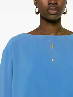 Alberto Biani Boat-neck Cady Blouse - Blue