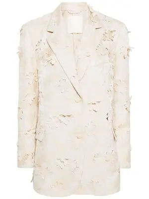 JNBY Floral Appliqué Blazer - Neutrals