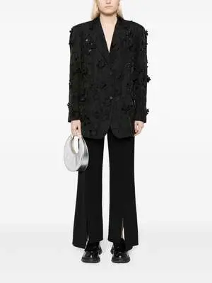 JNBY Floral Appliqué Single-breasted Blazer - Black