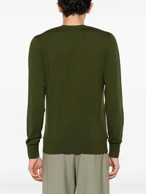 Versace Embroidered-logo Wool Jumper - Green