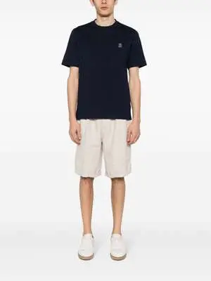 Brunello Cucinelli Logo-print Cotton T-shirt - Blue