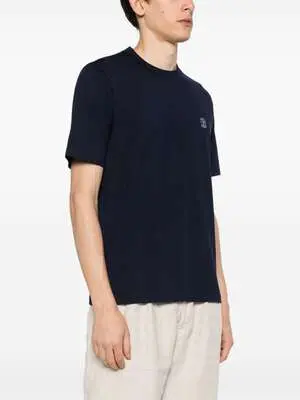 Brunello Cucinelli Logo-print Cotton T-shirt - Blue