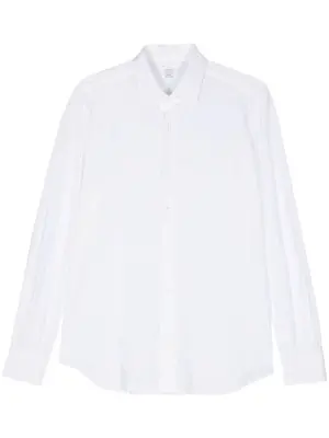 MAZZARELLI Tonal Stitching Cotton Shirt - White