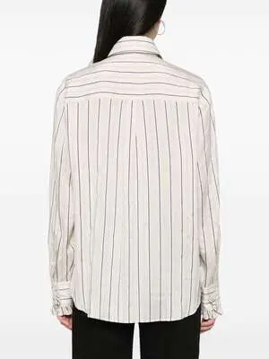 Stella McCartney Striped Ruffled Shirt - Neutrals