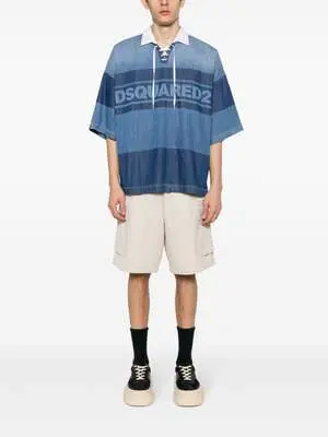Dsquared2 Logo-print Denim Polo Shirt