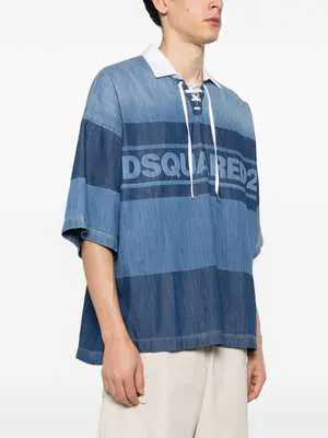 Dsquared2 Logo-print Denim Polo Shirt