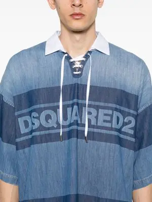Dsquared2 Logo-print Denim Polo Shirt