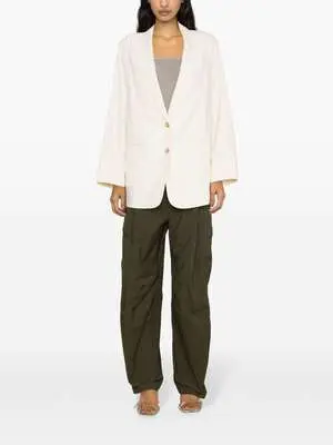 FORTE_FORTE Single-breasted Twill Blazer