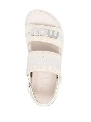 Mou Crochet-trim Logo Plaque Sandals