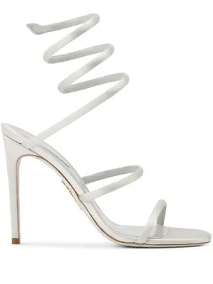 Rene Caovilla Cleo Satin Sandals - Grey