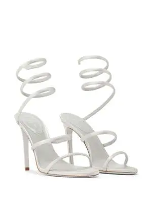 Rene Caovilla Cleo Satin Sandals - Grey