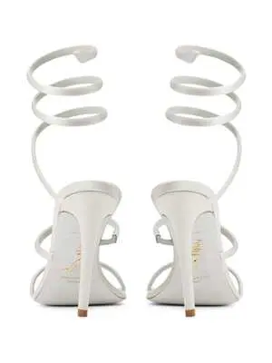 Rene Caovilla Cleo Satin Sandals - Grey