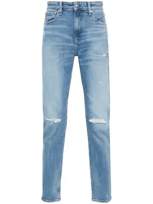 Calvin Klein Distressed Tapered-leg Jeans