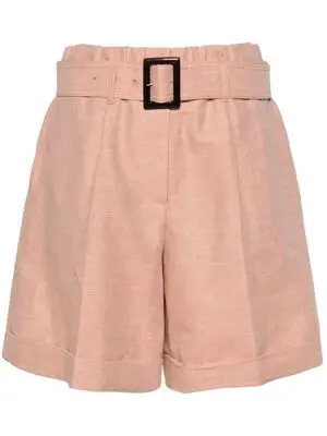 Lorena Antoniazzi Belted Pleated Thigh-length Shorts