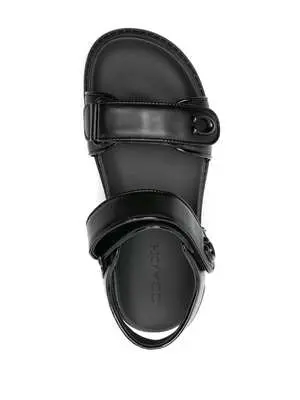 COACH Brynn Leather Sandals - Black