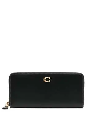 COACH Slim Accordion Leather Wallet - Black