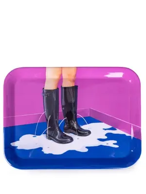 SELETTI Milky Boots Wood Tray - Blue