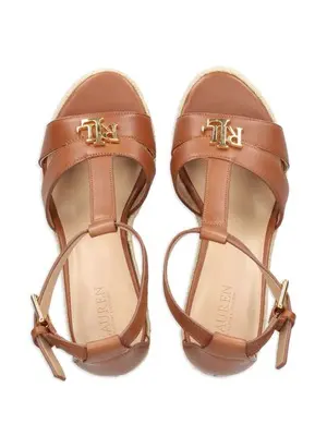 Ralph Lauren Logo-appliqué Wedge Sandals
