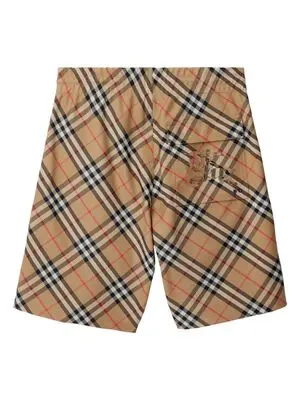 Burberry Check-print Drawstring Shorts - Brown