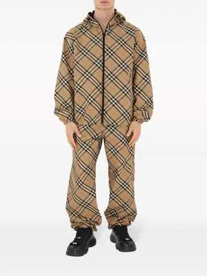 Burberry Checked Straight-leg Trousers - Brown
